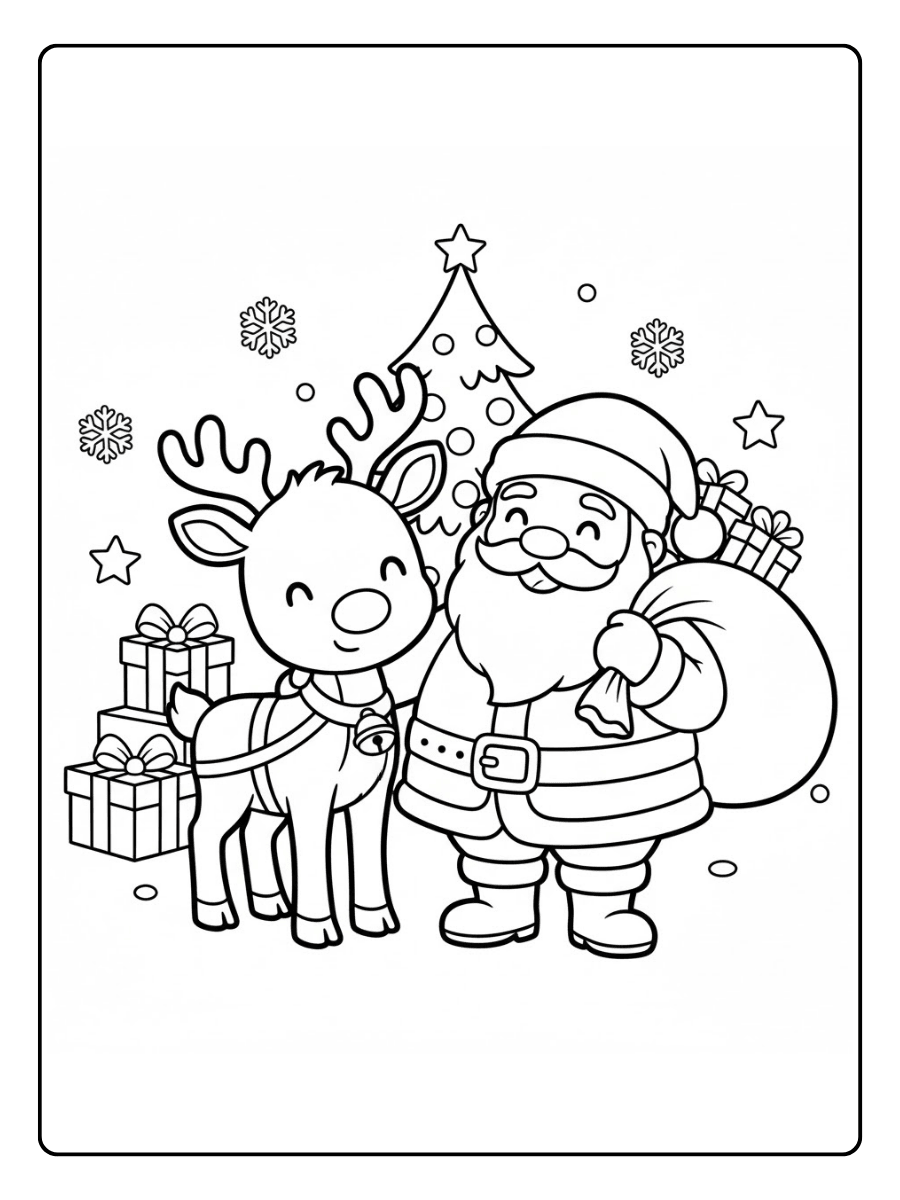 Gratis Kleurplaat Rendier Rudolf Printen - Kleurplaat.center