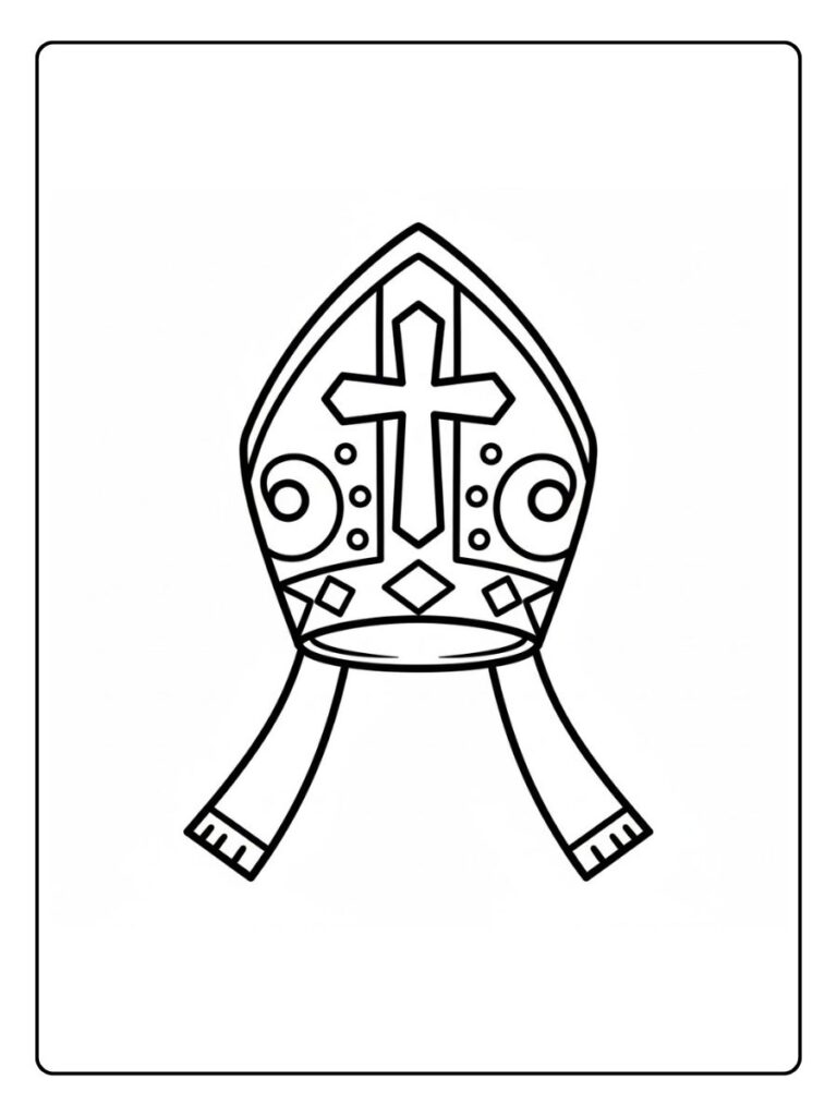 Gratis Mijter Sinterklaas Kleurplaat Printen - Kleurplaat.center