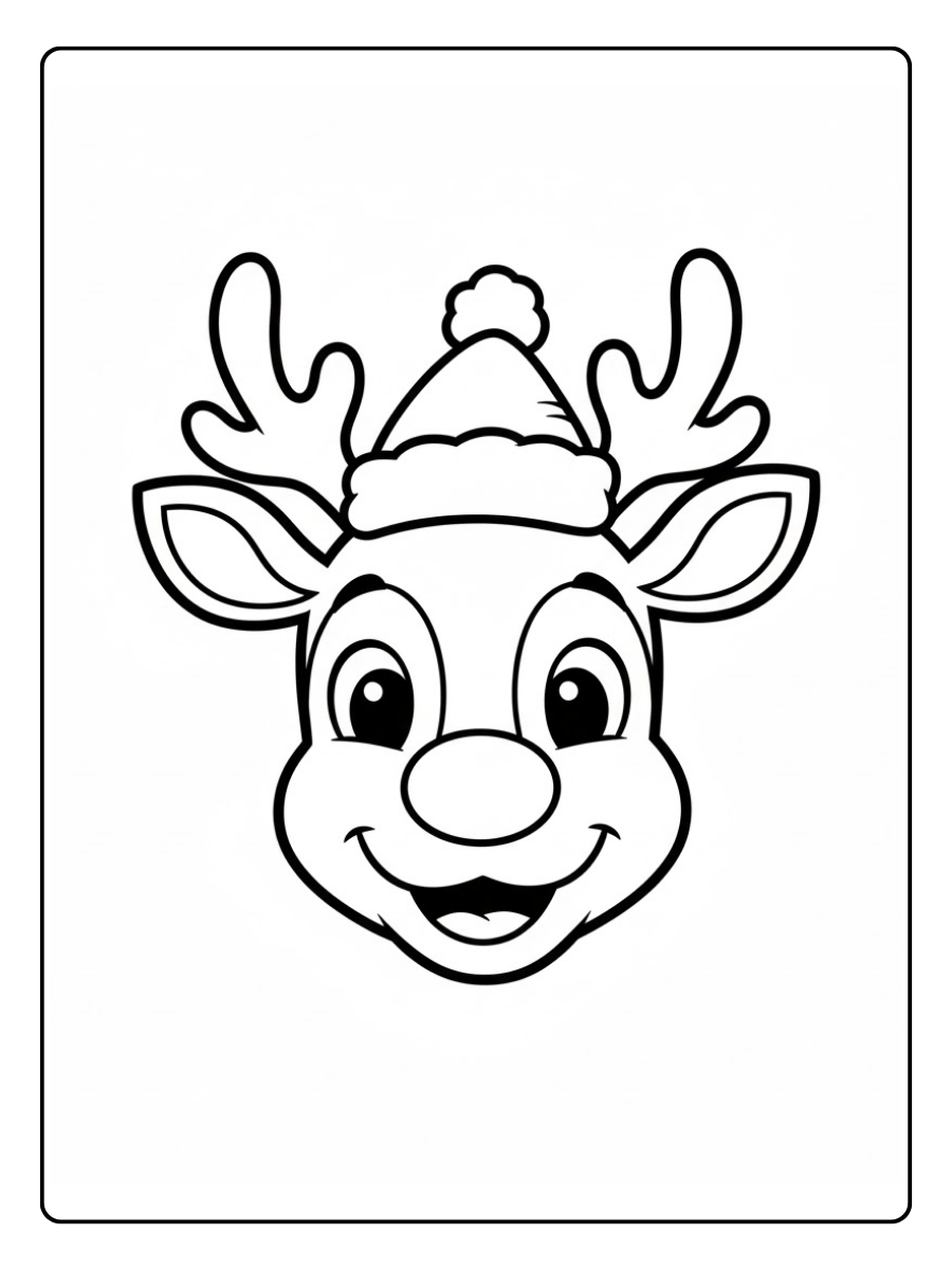 Gratis Kleurplaat Rendier Rudolf Printen - Kleurplaat.center