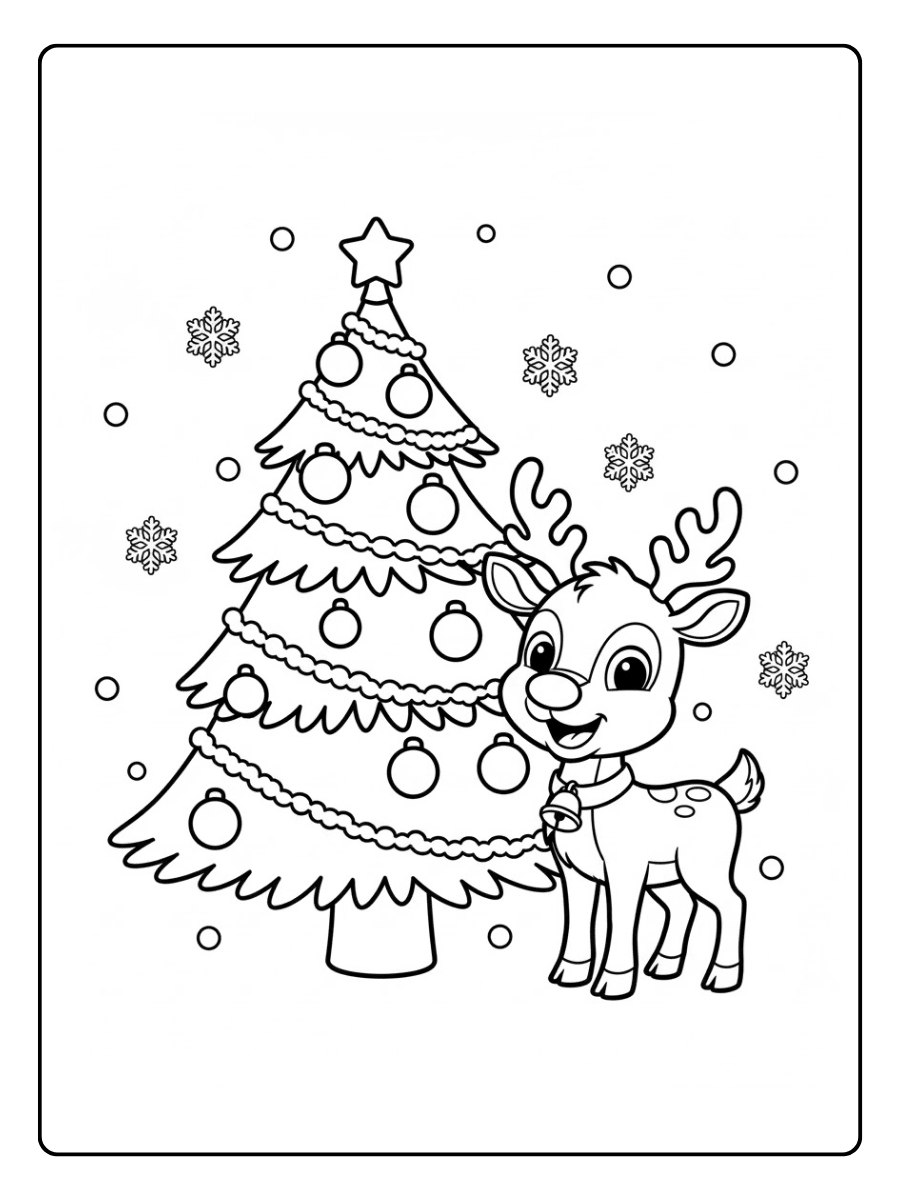 Gratis Kleurplaat Rendier Rudolf Printen - Kleurplaat.center