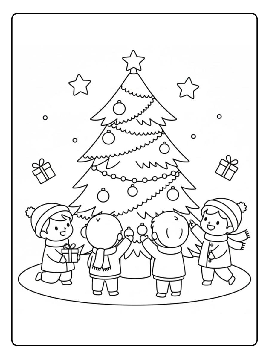 Kleurplaat Kerst Kinderen Collectie Van Vrolijke Kerstafbeeldingen