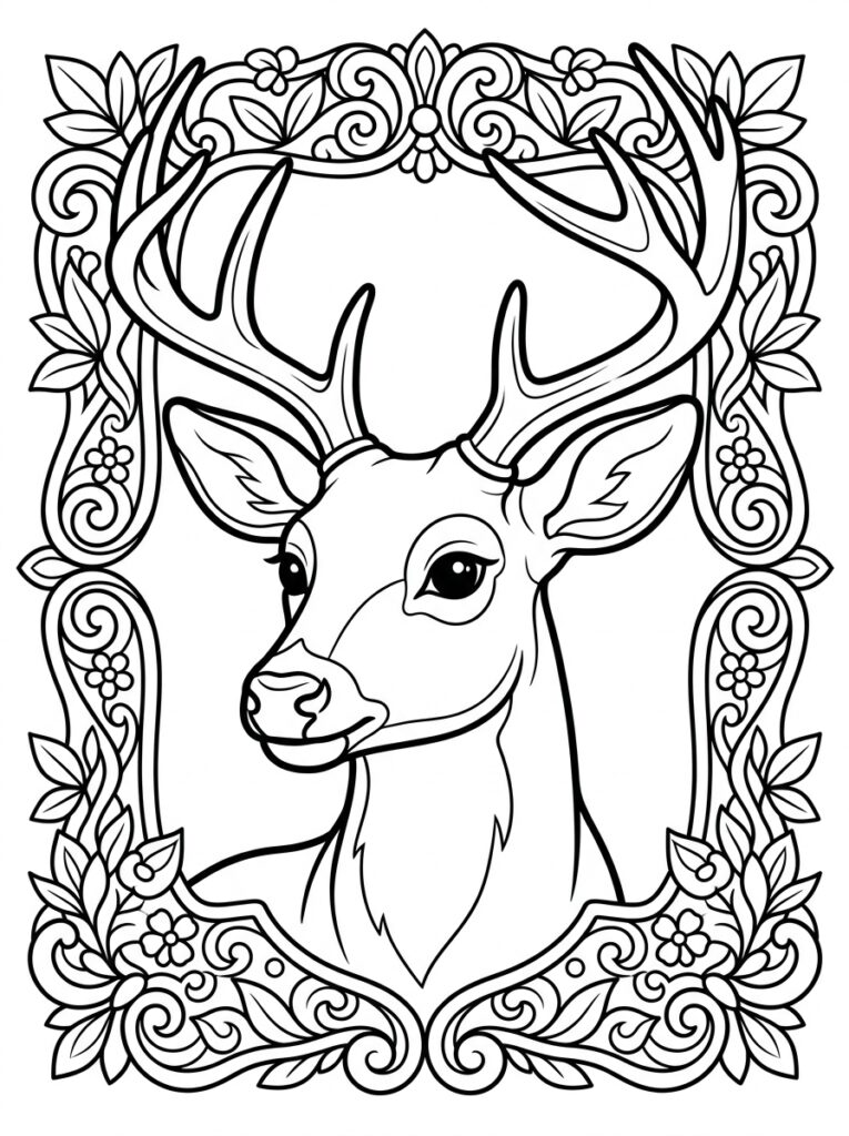 16 Hert Kleurplaten (Gratis PDF Printables)