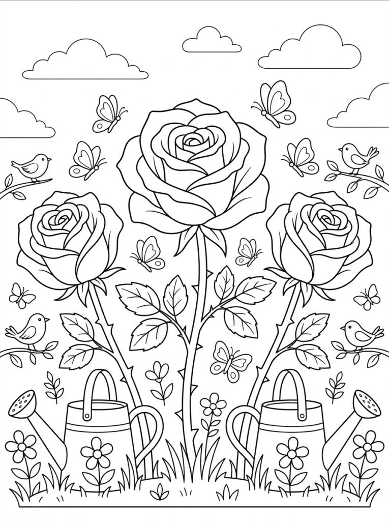 34 Rozen Kleurplaten (Gratis PDF Printables)